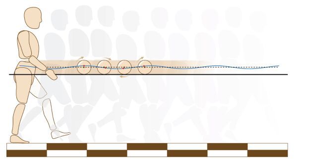 On the Centre of Mass Motion in Human Walking