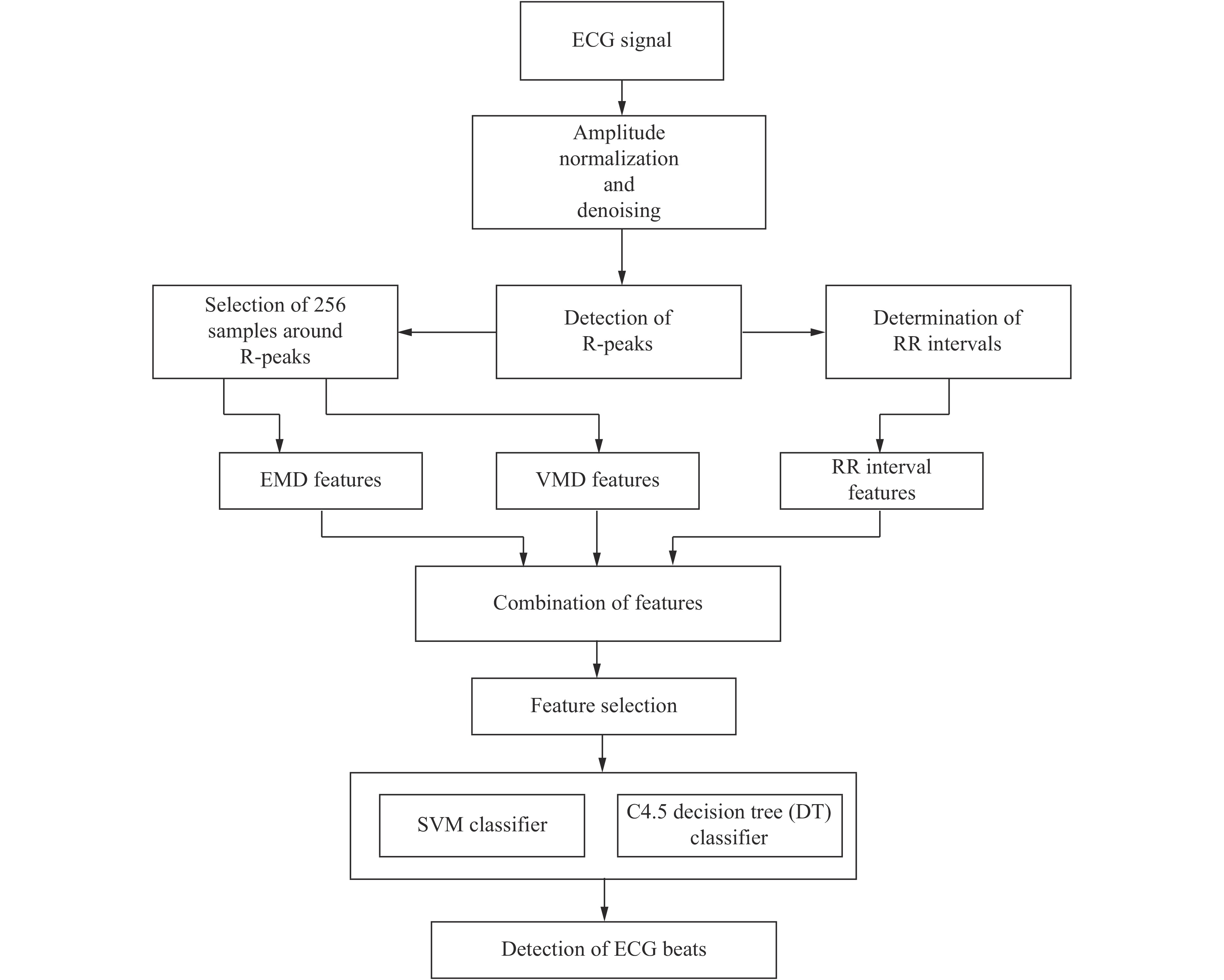 Automatic Classification Of Cardiac Arrhythmias Based On Hybrid Features And Decision Tree Algorithm